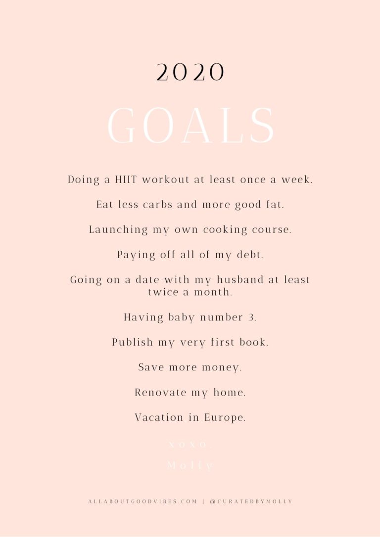 My 2020 Goals - Free Goal Planner - All About Good Vibes